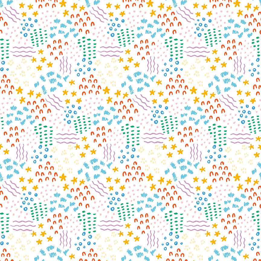 Get Your Cray-on with Crayola / Dense Doodles in White — Poppy Quilt N Sew