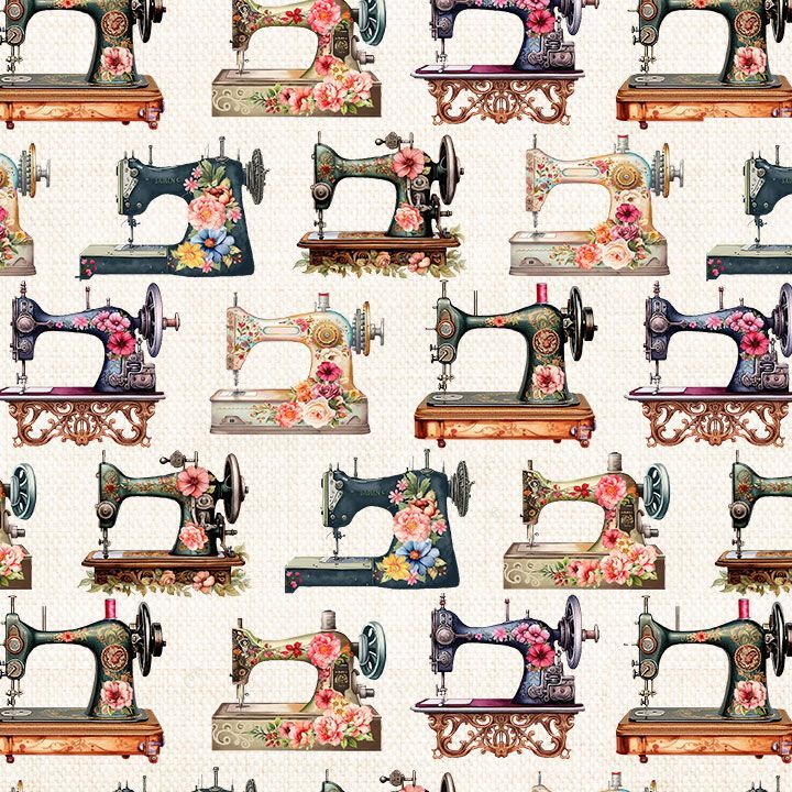 Happy Place / Floral Sewing Machines — Poppy Quilt N Sew