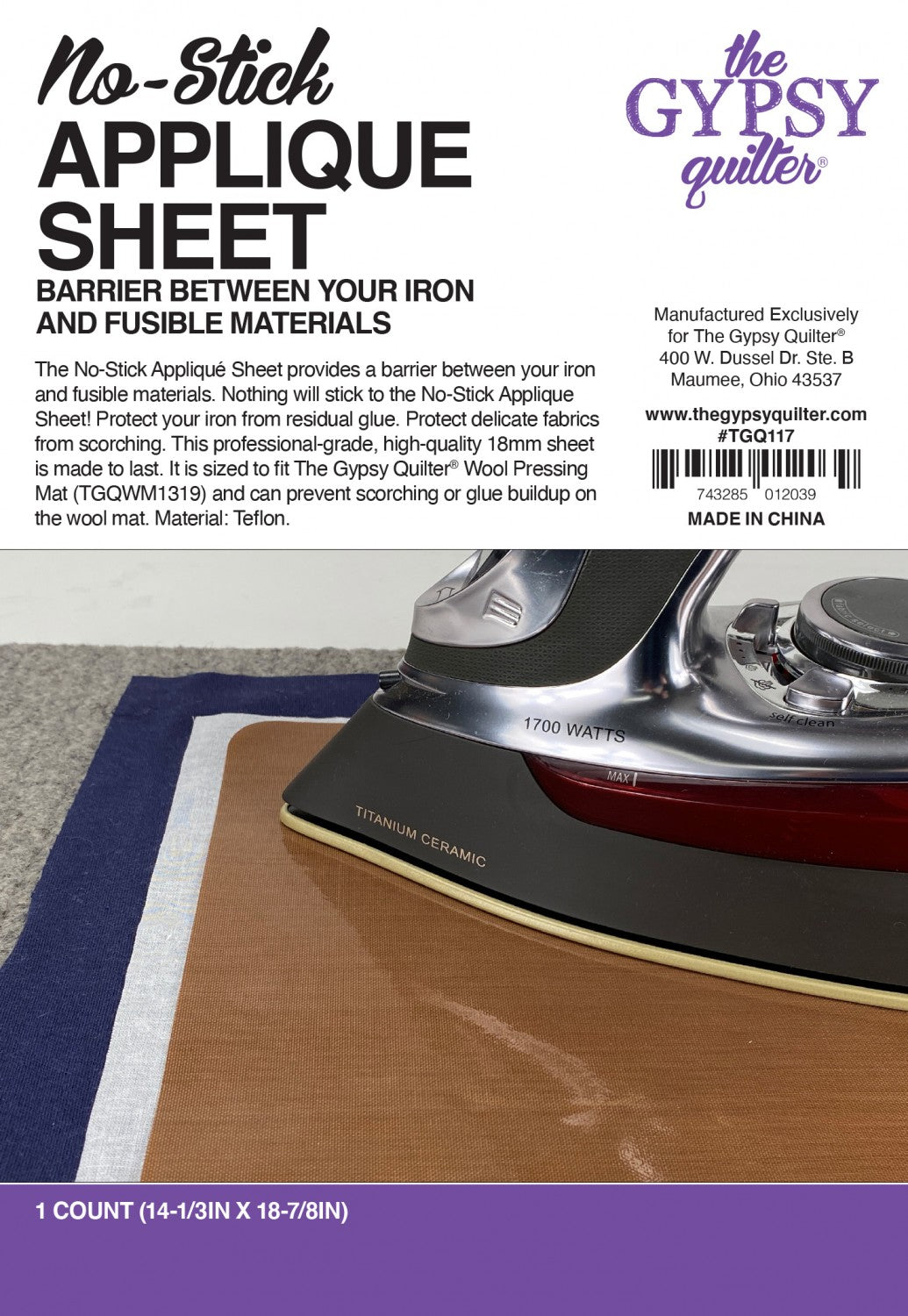 No-Stick Applique Sheet — Poppy Quilt N Sew