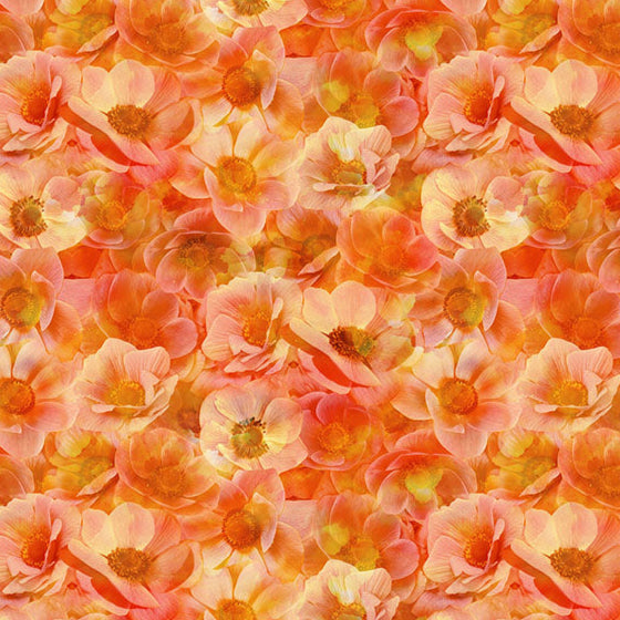Flourish / Packed Flowers in Poppy — Poppy Quilt N Sew