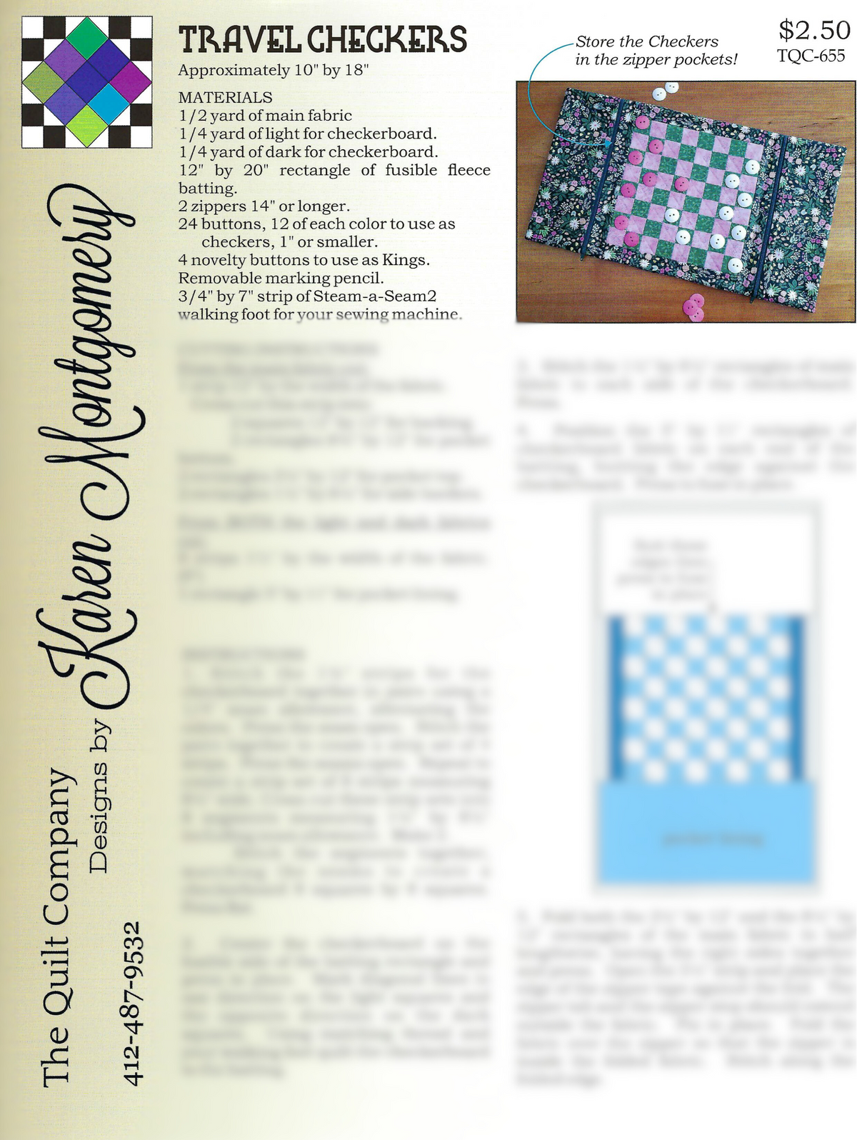 Travel Checkers — Poppy Quilt N Sew