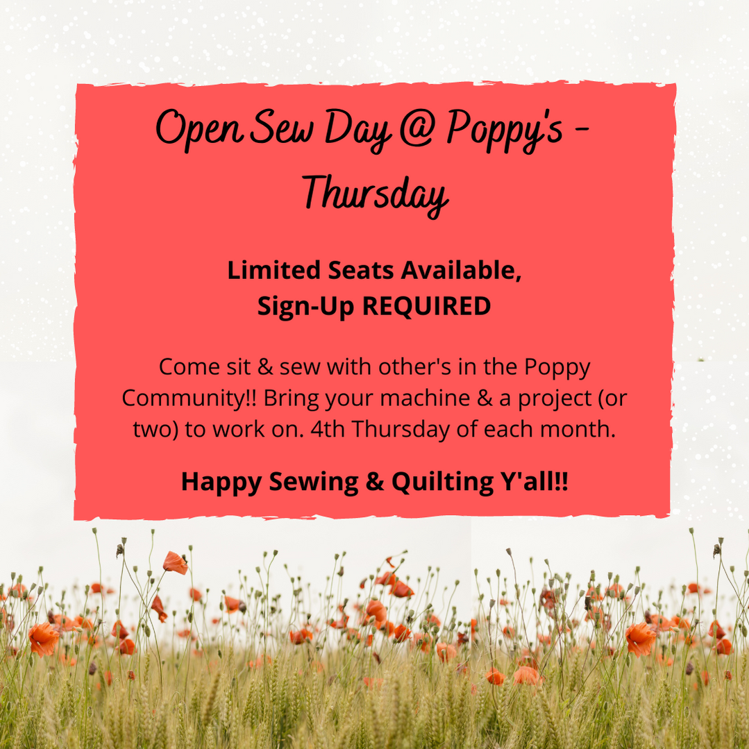 Clubs and Free Sew Days — Poppy Quilt N Sew